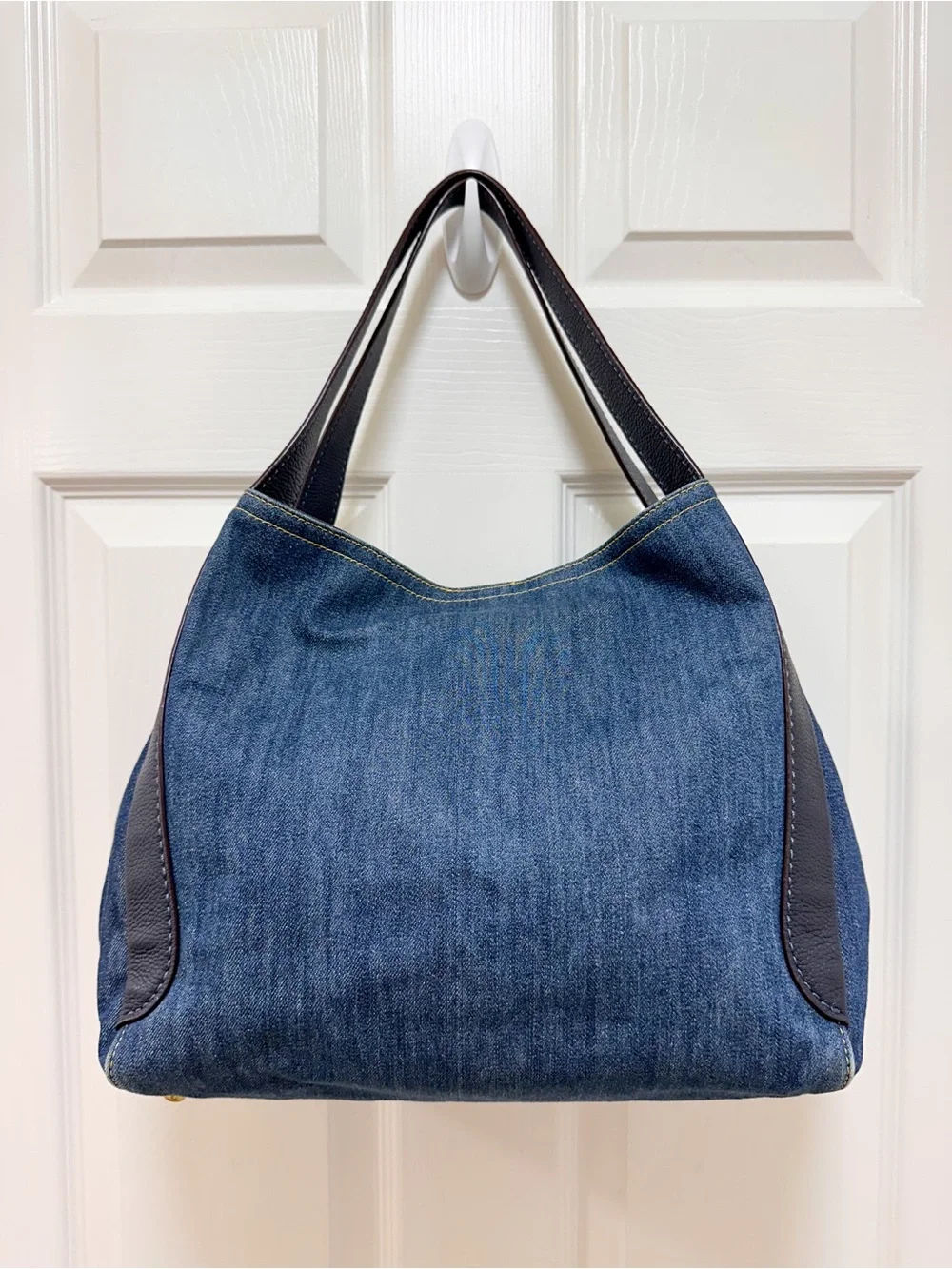 Coach | Bags | Coach Hadley Denim Hobo Large Shoulder Bag Blue Denim ...